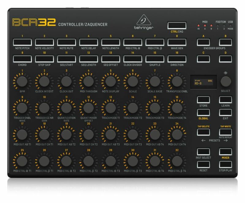 Behringer BCR32 — обновлённый BCR2000 с встроенным секвенсором и ...
